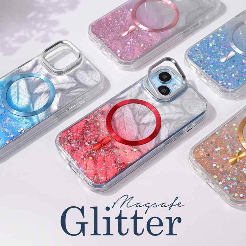 Maska Magsafe Glitter za iPhone 14 6.1 svetlo plava