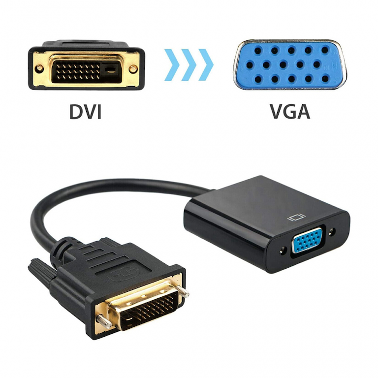 ADAPTER DVI (24+1) NA VGA Z CRNI JWD-HV13