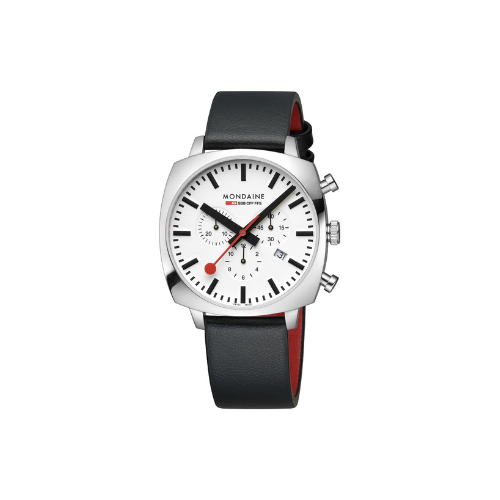 Mondaine SET sat sa dve narukvice WHT DIAL 41 BLK VEG POL