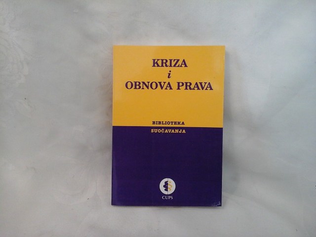 Kriza i obnova prava Danilo Basta Vojislav Koštunica