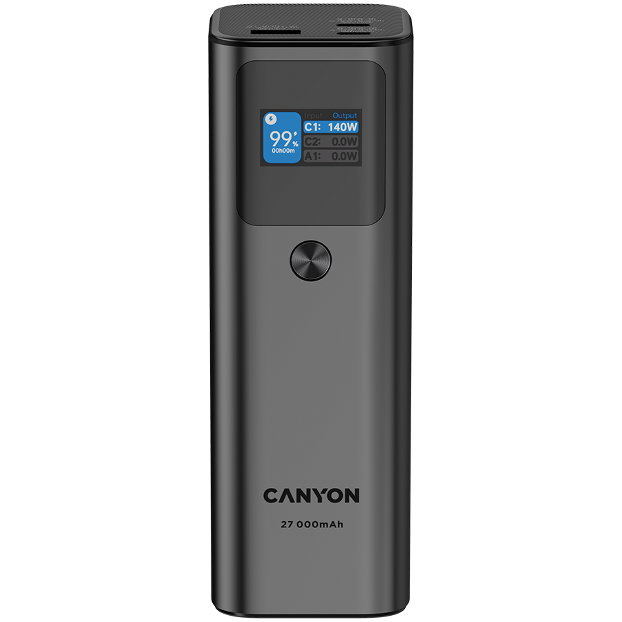 CANYON power bank PB-2010 TFT 27000 mAh 97.2Wh PD140W QC 3.0 Dark GreyID EK000626966