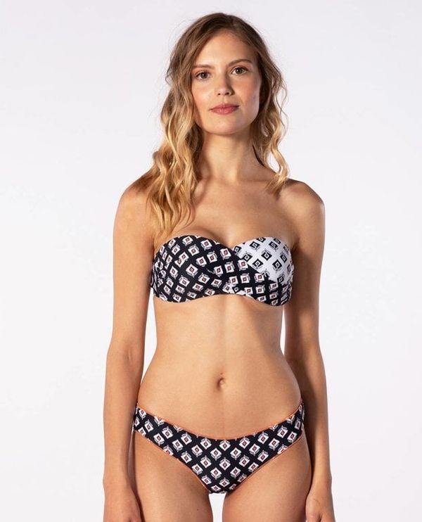 RIP CURL ODESHA GEO BANDEAU BLACK SWIMSUIT