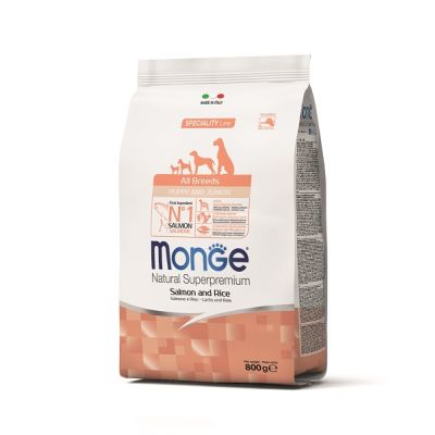 Monge All Breeds Puppy and Junior Losos i Pirinač 800g