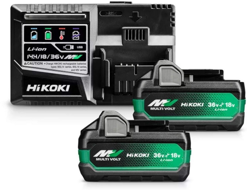 Hikoki set 2 x 36V-2,5Ah / 18V-5,0Ah BSL36A18X Multi Volt baterija + UC18YSL3 punjač (UC18YSL3-WHZ)