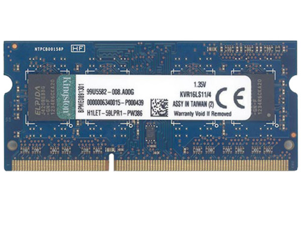 Kingston Memorija KVR16LS114 4GB SODIMM DDR3 1600MHz, crna