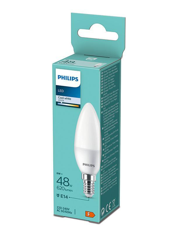 Philips PS777 LED sijalica 6W (48W) B35 E14 CW 4000K FR ND 1PF/12-DISC