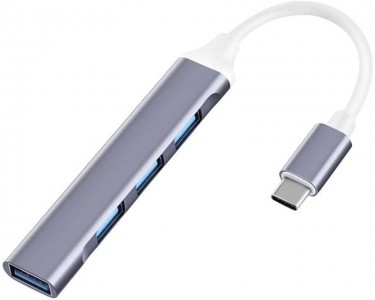 E-GREEN USB 3.1 tip C - HUB 4port USB 3.0 crni