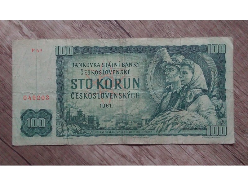 N 558 - Čehoslovačka - 100 kr 1961 - F / VF -