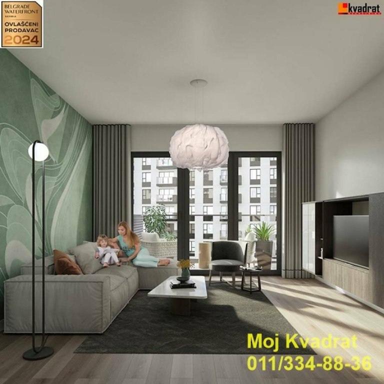 Savski venac, Beograd na vodi - BW King's Park Residence, 157m2 - trostrano ori