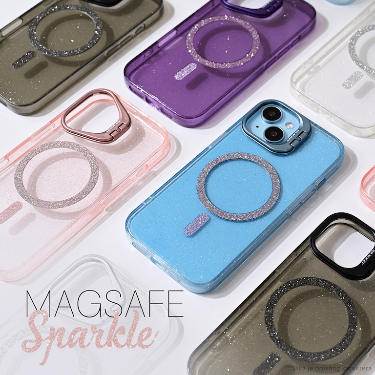 Maska(futrola) Magsafe Sparkle za iPhone 16 Plus 6.7 crna