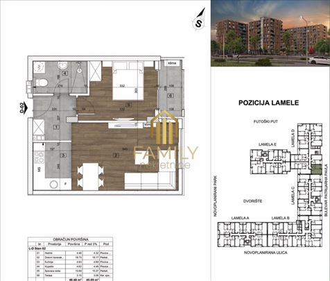 Na prodaju dvosoban stan u izgradnji - 45m²