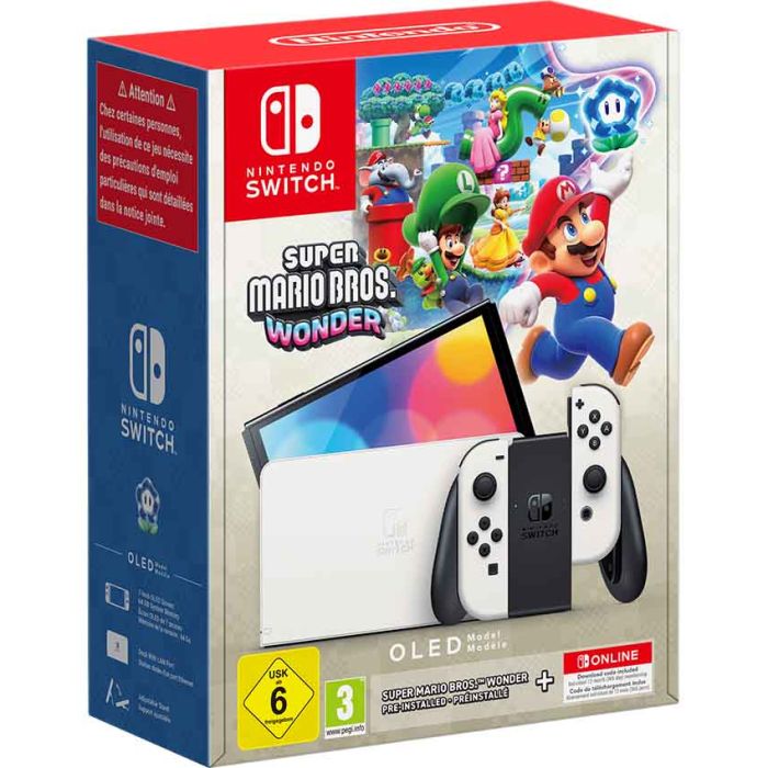 Konzola Nintendo SWITCH OLED Super Mario Bros Wonder + 12 NSO White