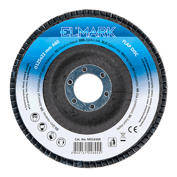 DISK PLOČA ZA BRUŠENJE LEPEZASTA 125x22.2mm A-80 M516313 Elmark