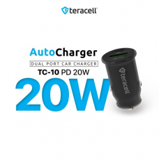 Auto punjac Teracell Evolution TC-10 PD 20W, USB QC3.0 15W crni