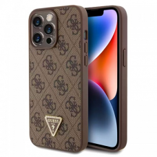 Futrola Guess Hc PU Leather 4G Triangle Strass za iPhone 15 Pro Max 6.7 braon (GUHCP15XP4TDPW)