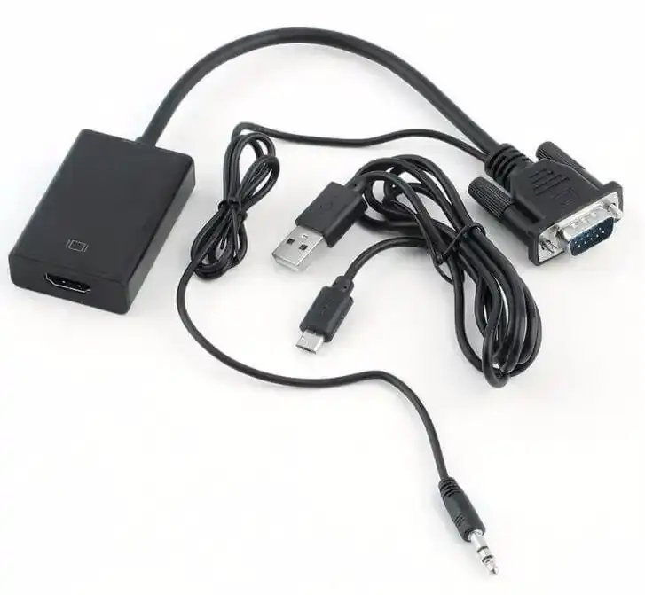 KETTZ Adapter konverter VGA na HDMI + AUX 3.5mm crni