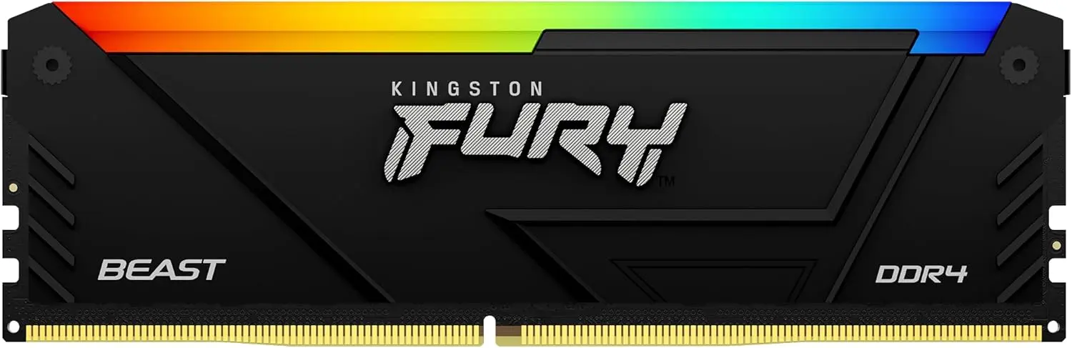 Kingston RAM memorija DDR4 8GB 3600MHz [FURY BEAST RGB],CL17 1.35V, 288-Pin 1Rx8, w/RGB Heatsink, XMP KF436C17BB2A/8