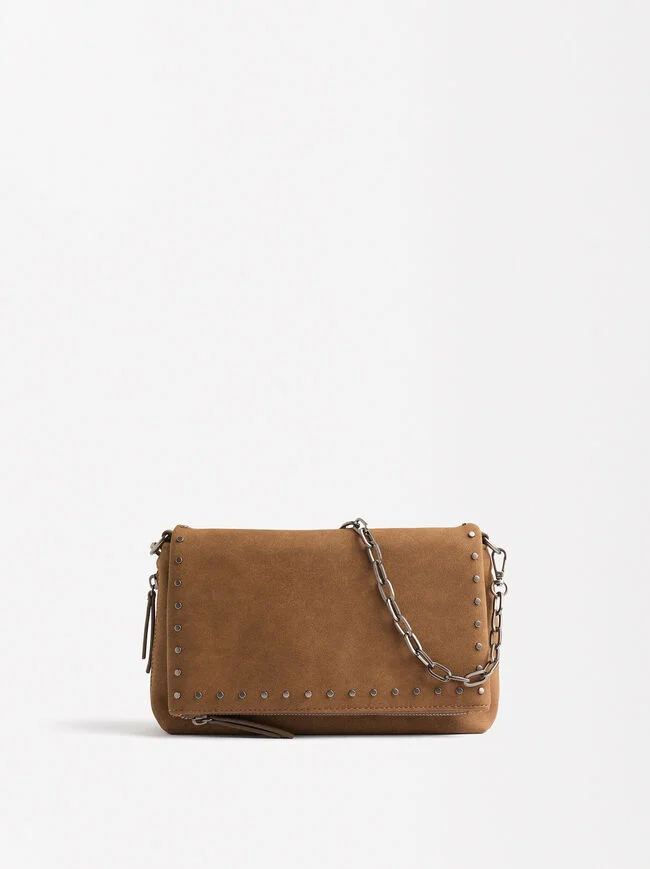 Shoulder Bag With Flap Stud Detail