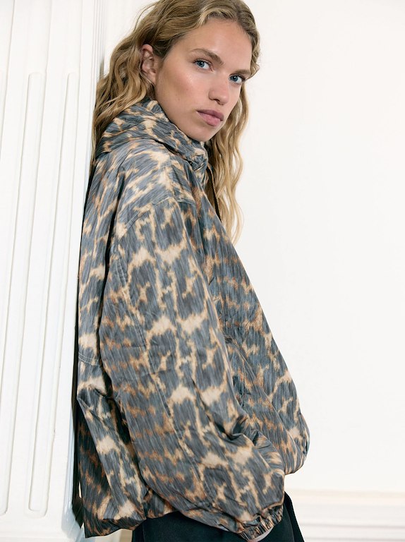 LIGHTWEIGHT LEOPARD PRINT PARKA