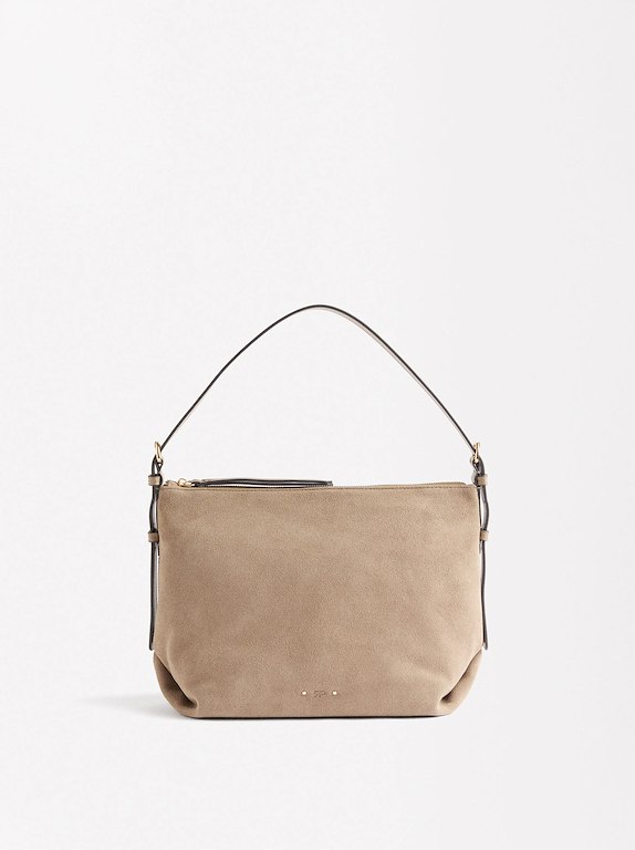 SHOULDER BAG WITH LEATHER ADJUSTABLE STRAP