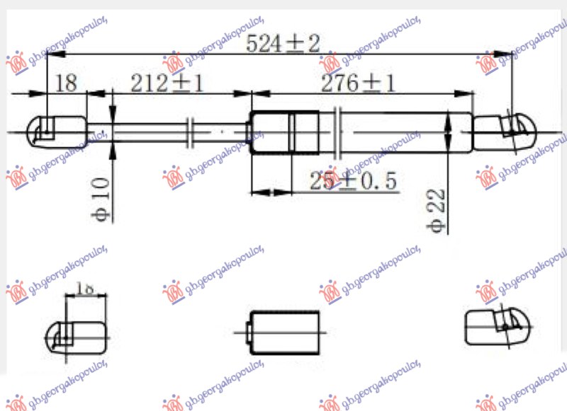 AMORTIZER GEPEK VRATA KARAVAN (522L-540N) HONDA ACCORD (2008-) (OEM: 74820TL4G01)