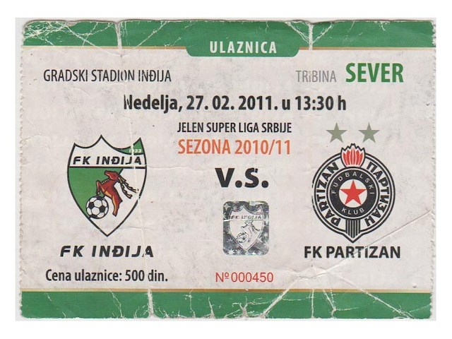 FUDBAL: INDJIJA - PARTIZAN 27.02.2011