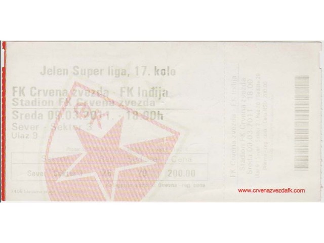 FUDBAL: CRVENA ZVEZDA - INDJIJA 09.03.2011