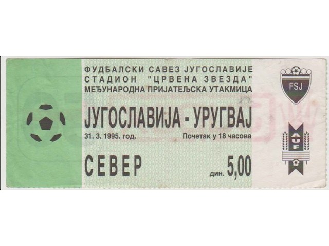 FUDBAL: JUGOSLAVIJA - URUGVAJ 31.03.1995