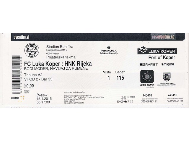 FUDBAL: LUKA KOPER - RIJEKA 15.01.2015 - CELA