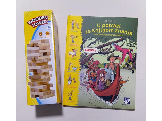 IGRA dečija DRVENI TORANJ 54 kom + POKLON Knjiga znanja