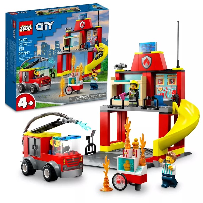 LEGO CITY FIRE STATION AND FIRE TRUCK