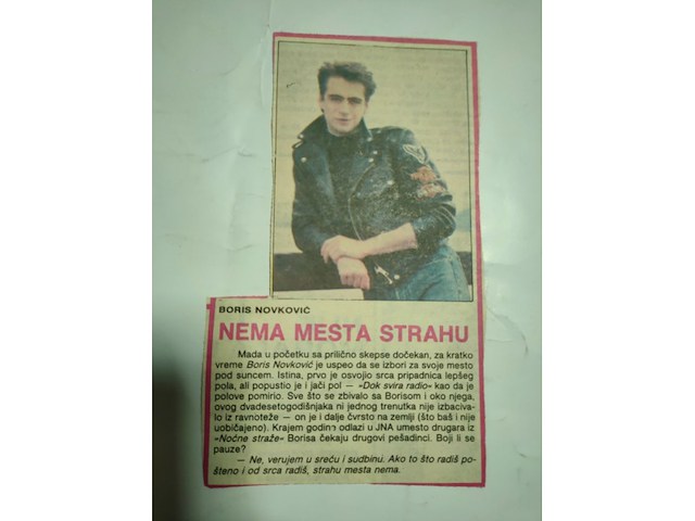 Č/ Boris Novković - Nema mesta strahu / Novosti 8