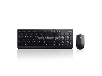 Tastatura+miš LENOVO 300 žični set/US/103P/crna