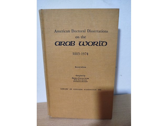 American Doctoral Disertations Arab word 1883-1974