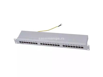 Patch panel 19/1U sa 24 RJ-45 STP kat. 6 Fully Shielded, Krone LSA, držač kablova sa zadnje