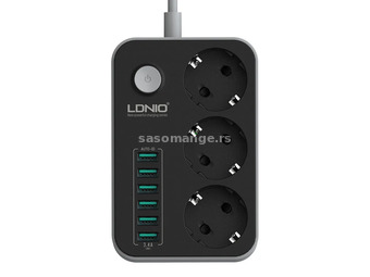 Produzni kabl LDNIO SE3631 3 uticnice 6xUSB 2m