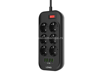 Produzni kabl LDNIO SE6403 6 uticnica 4xUSB 2.0m