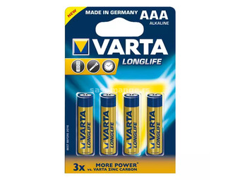 Baterija Varta LR3 Longlife AAA, nepunjiva 1/4