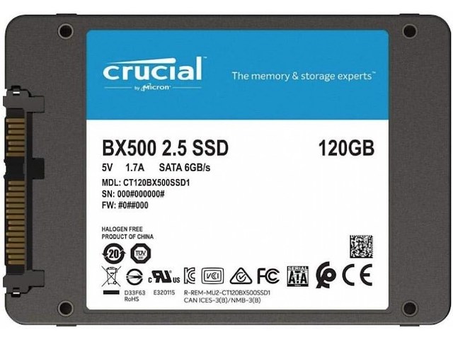 Crucial 120GB 2.5` SATA III BX500