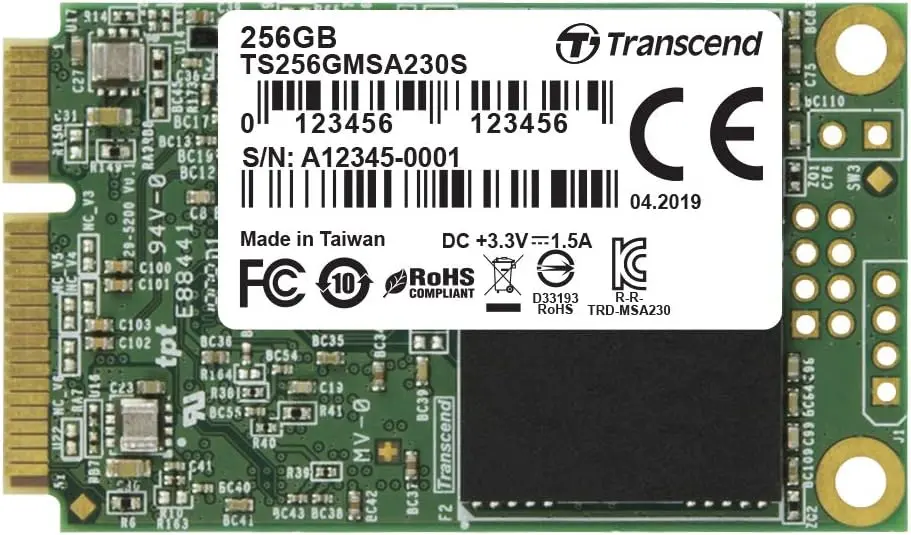 Transcend SSD TS256GMSA230S mSATA 256GB , SATA III, 3D NAND, TLC, 230S Series