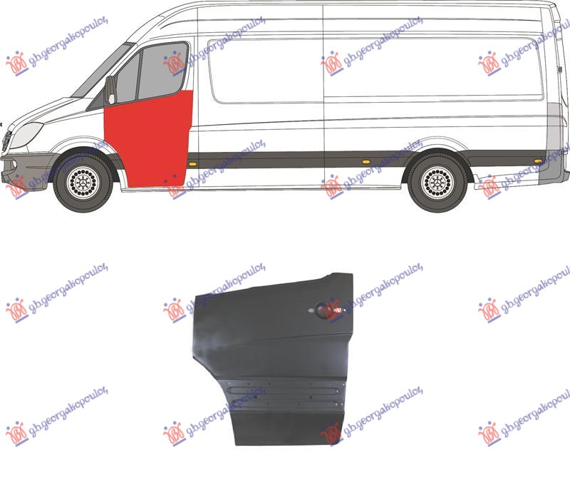 OPLATA PREDNJIH VRATA Leva str. MERCEDES SPRINTER (208/408) (2006-2013) (OEM: UNDERFINDED)