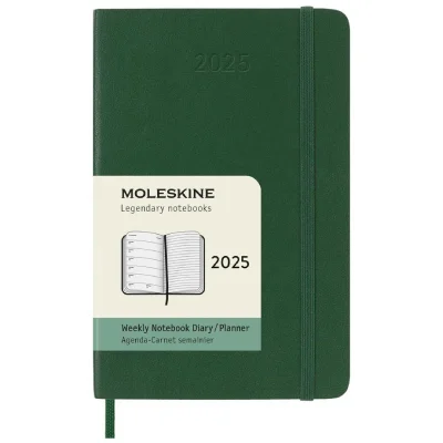 Moleskine - Weekly planner 2025, 12 Months, pocket size, Myrtle Green, soft