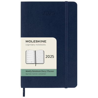 Moleskine - Weekly planner 2025, 12 Months, pocket size, Sapphire Blue, soft