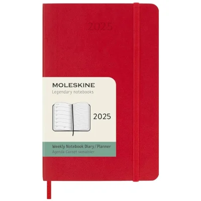 Moleskine - Weekly planner 2025, 12 Months, pocket size, Red, soft