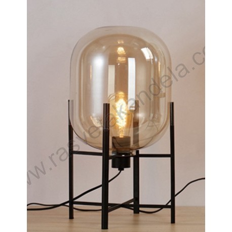 Stona lampa LI2703 1xE27 amber staklo