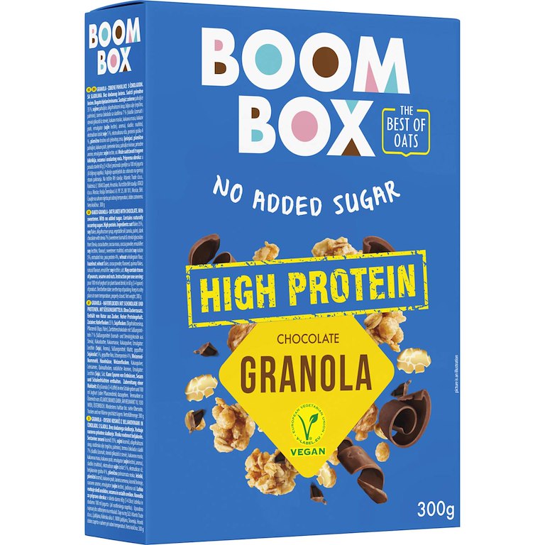 Boom box granola ovsena high protein čokolada 300g boom box