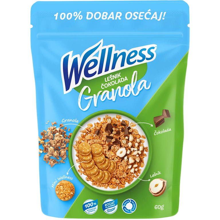 Wellness granola lešnik i čokolada 60g bambi wellness