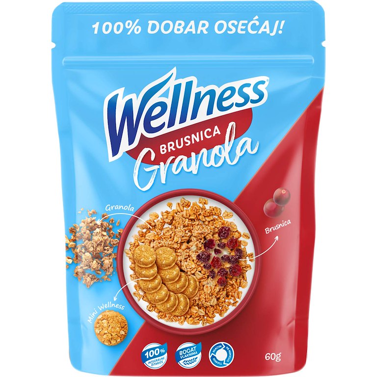 Wellness granola brusnica 60g bambi wellness