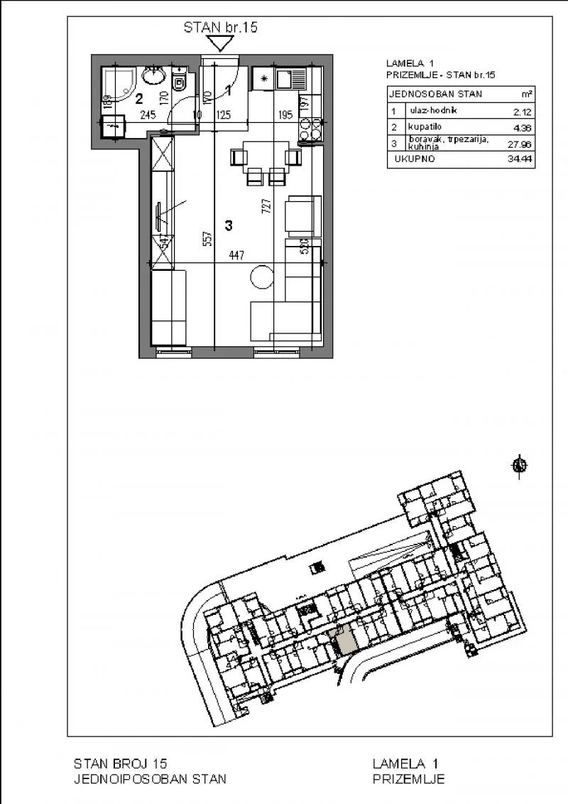 Mirijevo, Podmorničara Đorđa Mitrovića, 42m2, 1.5 ID#2689 75.600 €