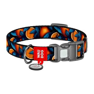 WAUDOG NYLON DOG COLLAR WITH QR CODE - SIZE L - ORANGES